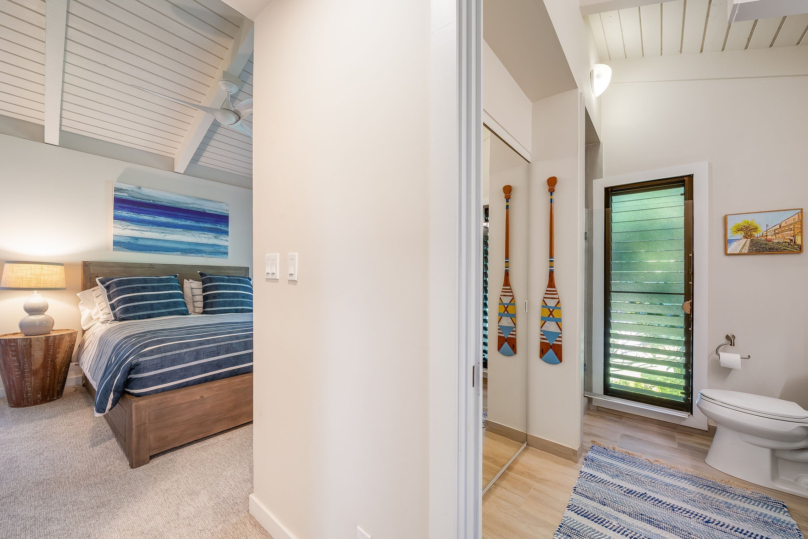 Condo, 2 camas Queen, sacada, vista para o oceano (Wailea Ekolu 102) | 2 quartos, individualmente decorados, individualmente mobiliados