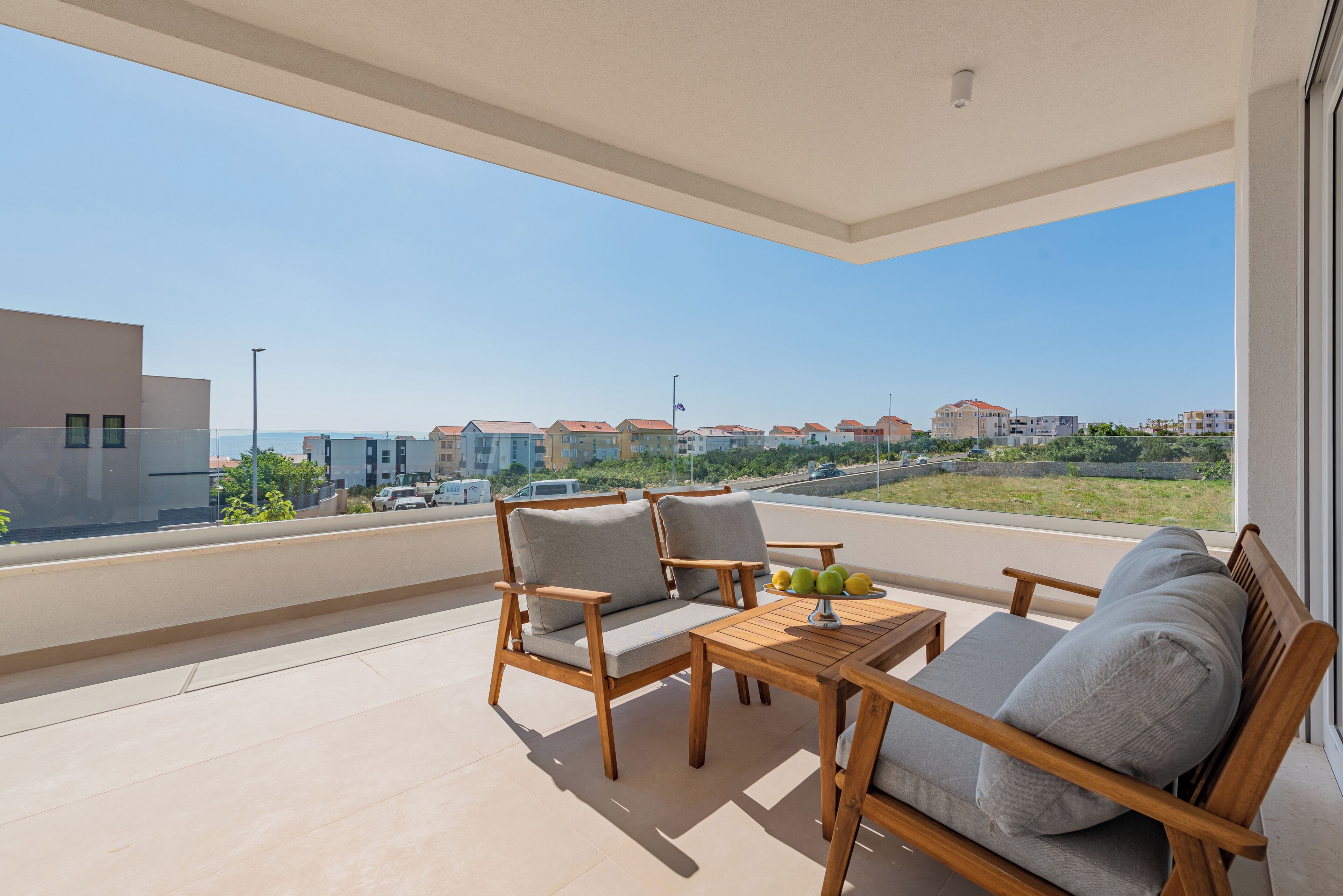Apartamento superior, 4 quartos, piscina particular, vista para a piscina | Terraço/pátio