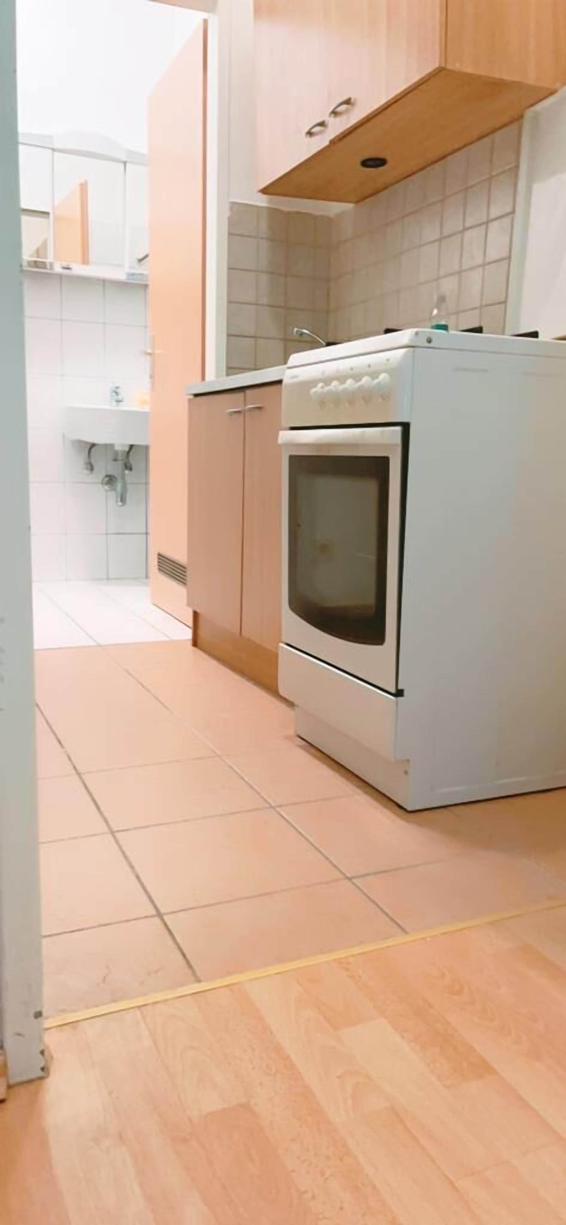 Apartamento Básico | Cozinha privada | Um frigorífico, um micro-ondas, um forno, uma placa de cozinha 