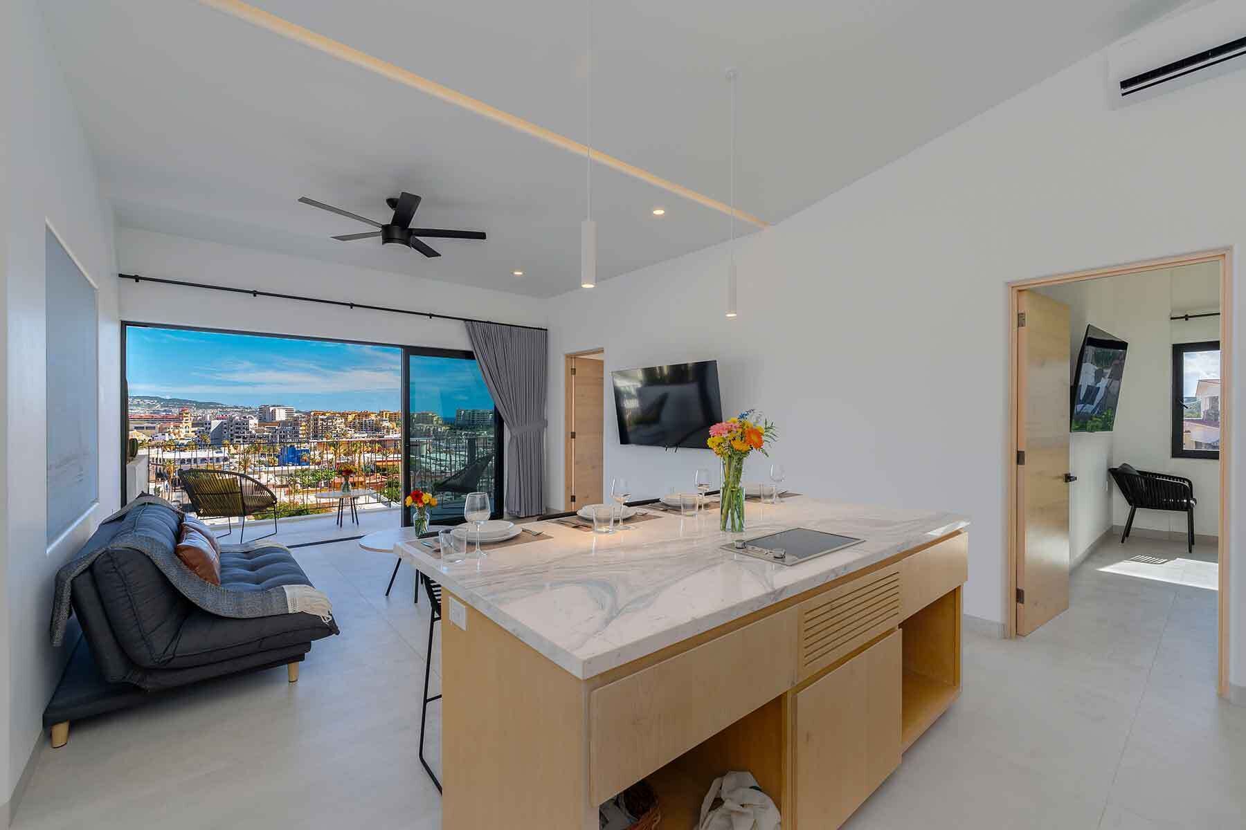 Apartamento Panorâmico em Condomínio Fechado, 2 quartos, Vista para a cidade | Cofre no quarto, ferro/tábua de engomar, Wi-fi grátis 