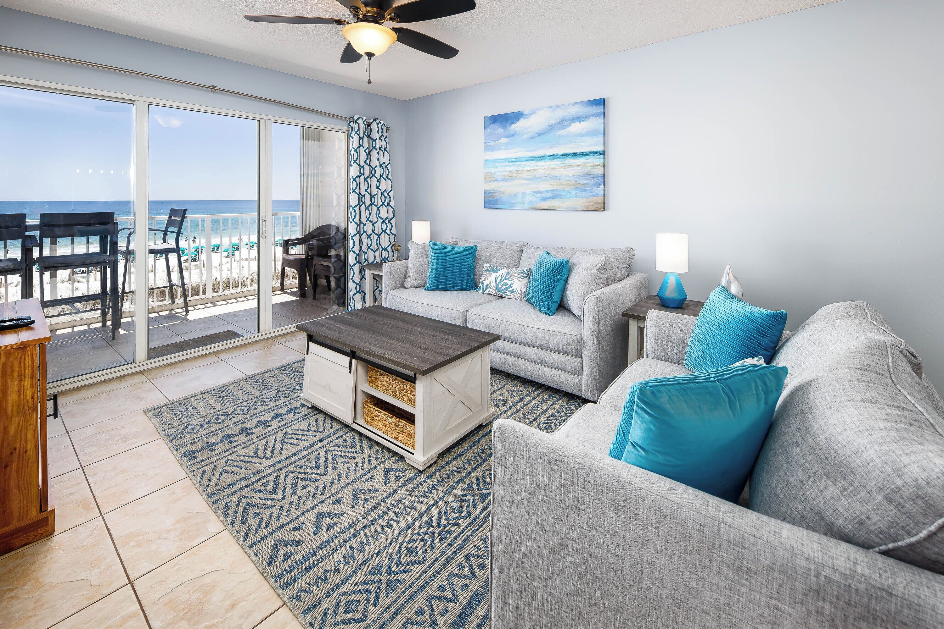 Apartamento em Condomínio Fechado (Gulf Dunes 304- Saltwater Solace) | Sala | Televisor 