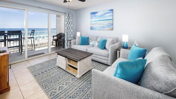 Apartamento em Condomínio Fechado (Gulf Dunes 304- Saltwater Solace) | Sala | Televisor