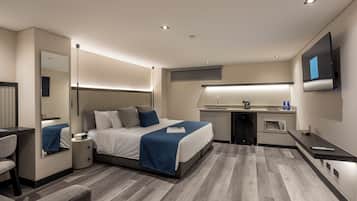 Quarto superluxo | Escrivaninha, espaço de trabalho para notebook, cortinas blackout