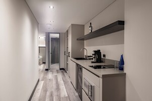 Quarto Presidencial | Cozinha privada | Minifrigorífico, um micro-ondas, uma placa de cozinha 