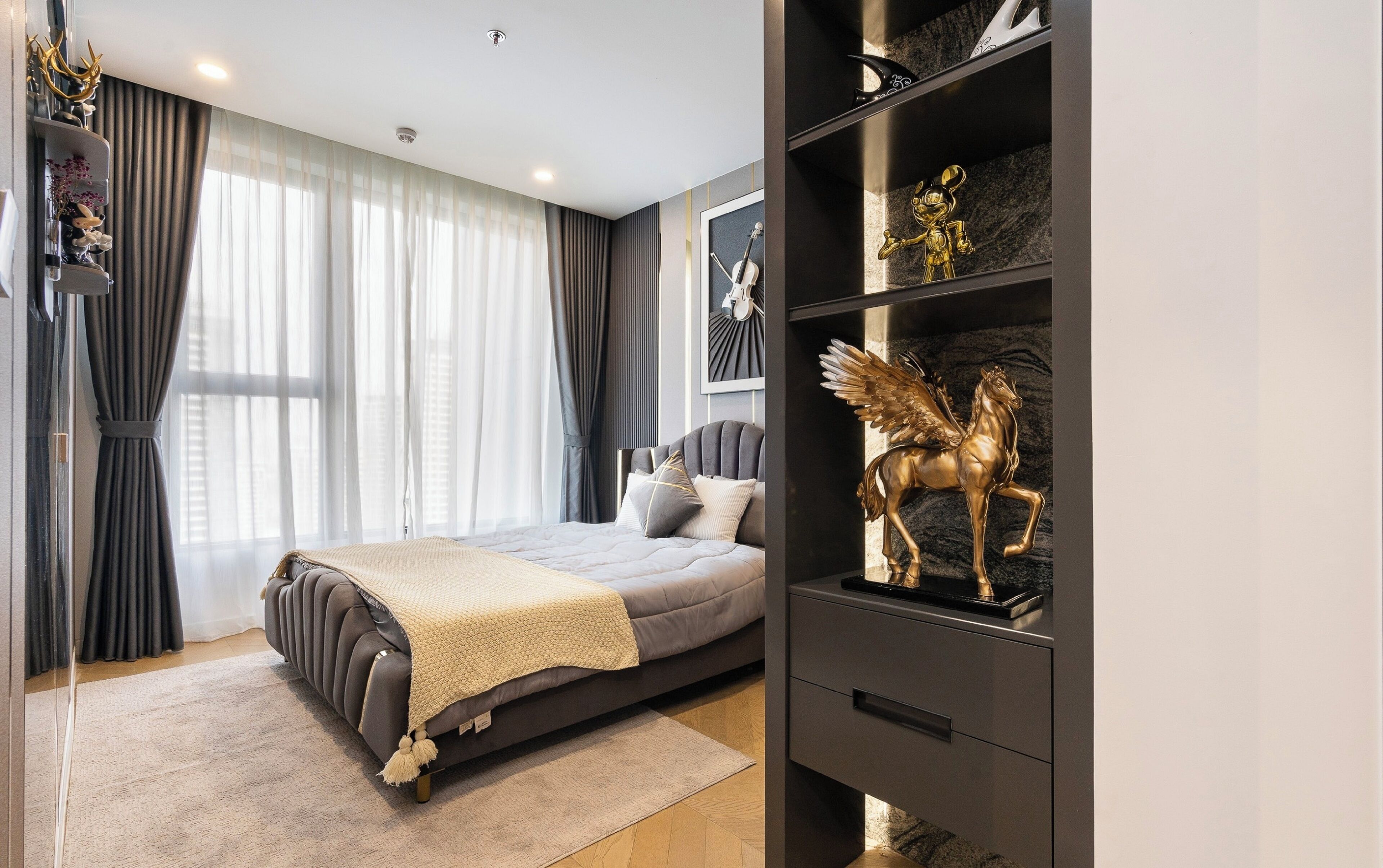 Apartamento de Luxo, 3 quartos, ar condicionado, Vista para a cidade | Minibar grátis, secretária 