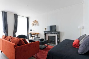 Apartamento Superior, cozinha | Sala de estar