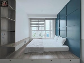 Apartamento superluxo, 3 quartos, para não fumantes, vista para a cidade | Escrivaninha, cortinas blackout, ferros/tábuas de passar roupa