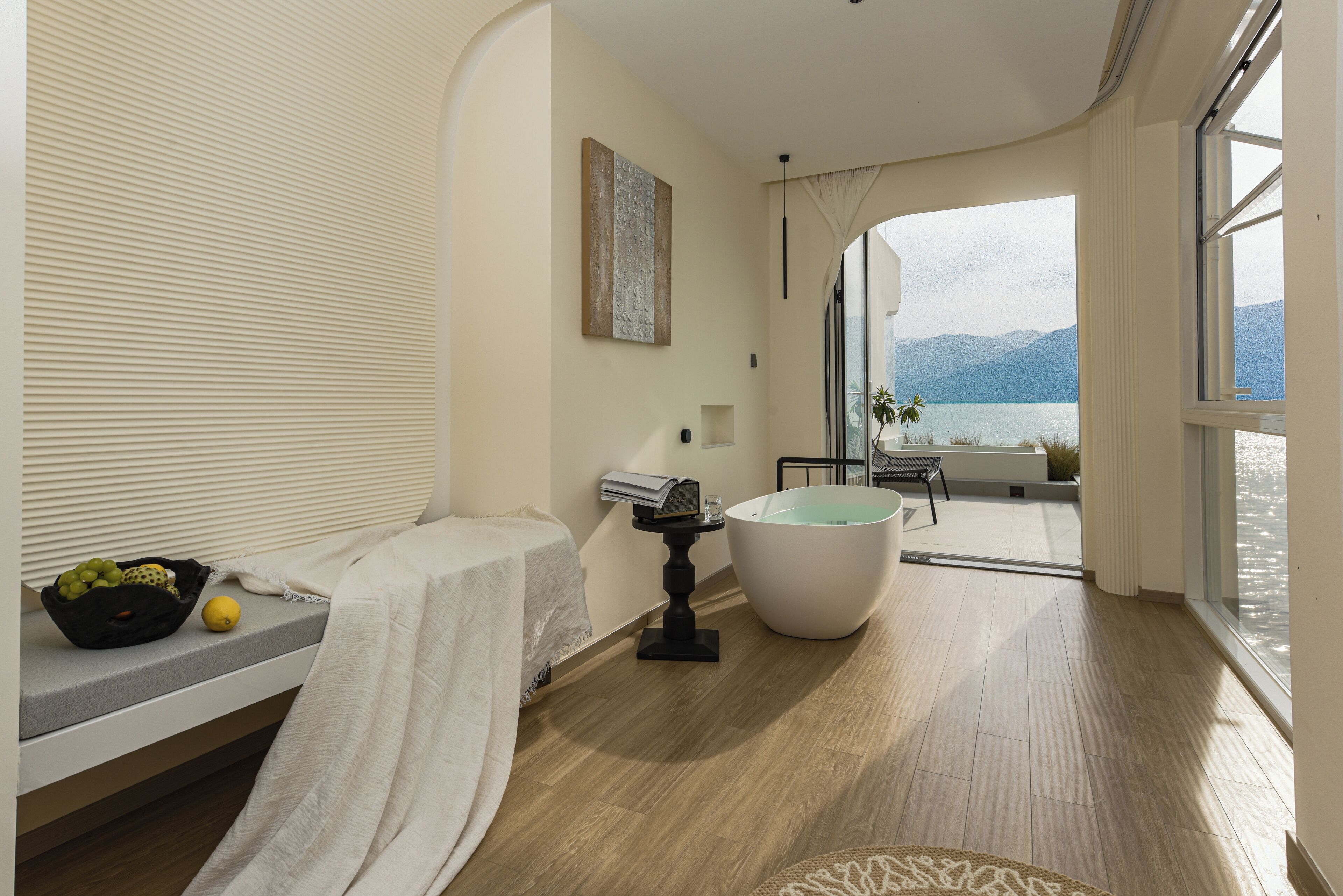 Quarto Duplo de Luxo, vista para o mar | Terraço/pátio interior