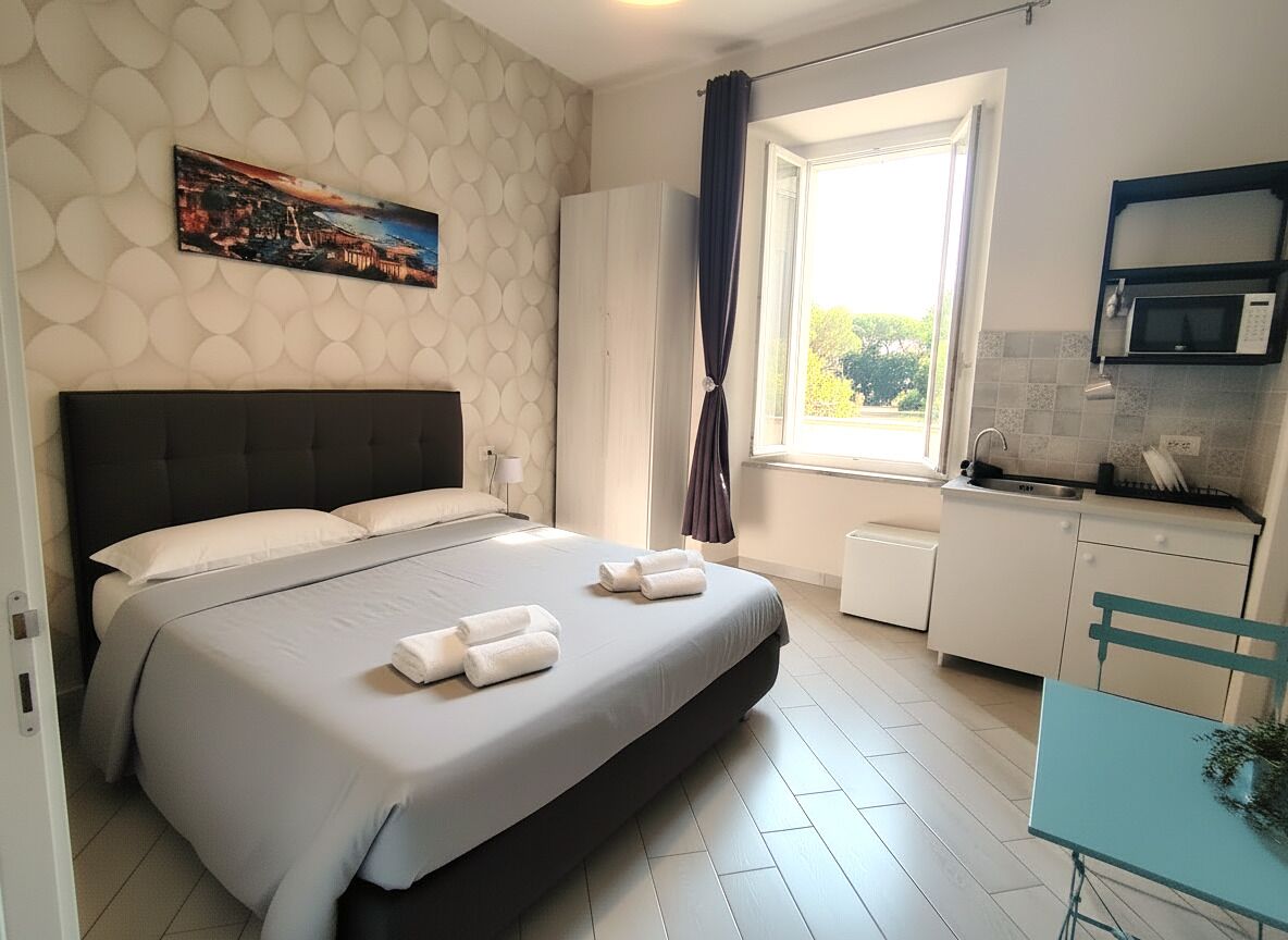 Estúdio Comfort, vista para o pátio | Secretária, secretária adequada para computadores portáteis 