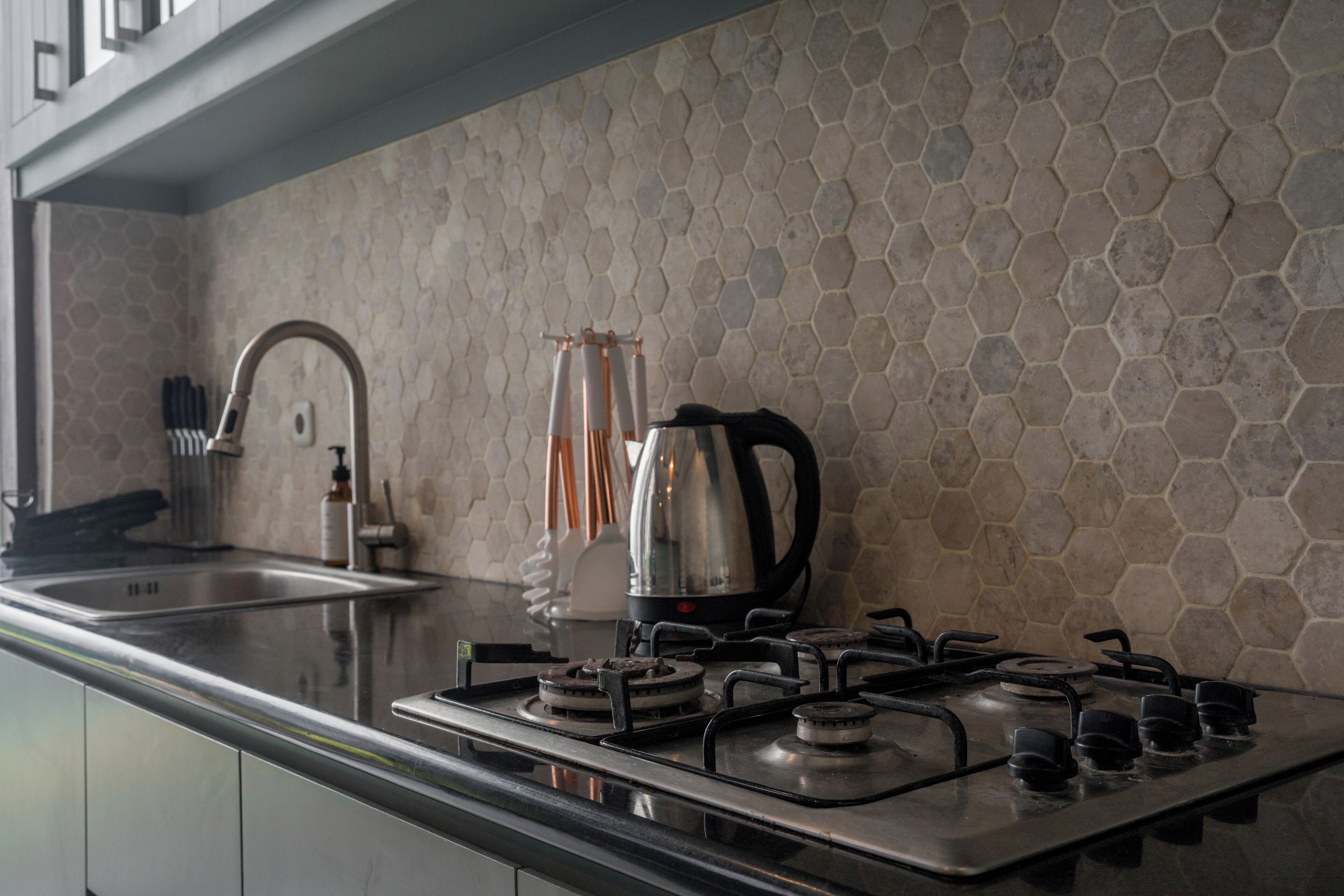 Villa Comfort, 3 quartos, piscina privativa, vista para a piscina | Cozinha privada