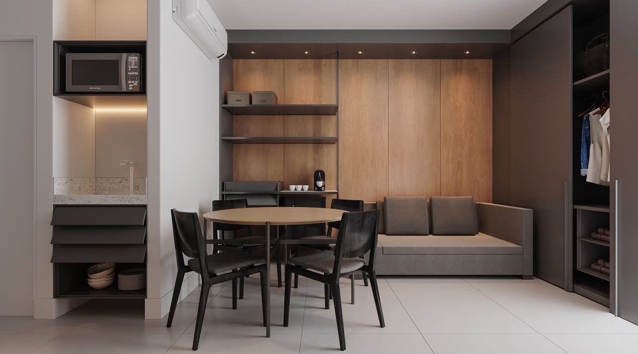 Apartamento Superior, vista para a piscina | Cortinas/cortinados opacos, ferro/tábua de engomar, Wi-fi grátis 