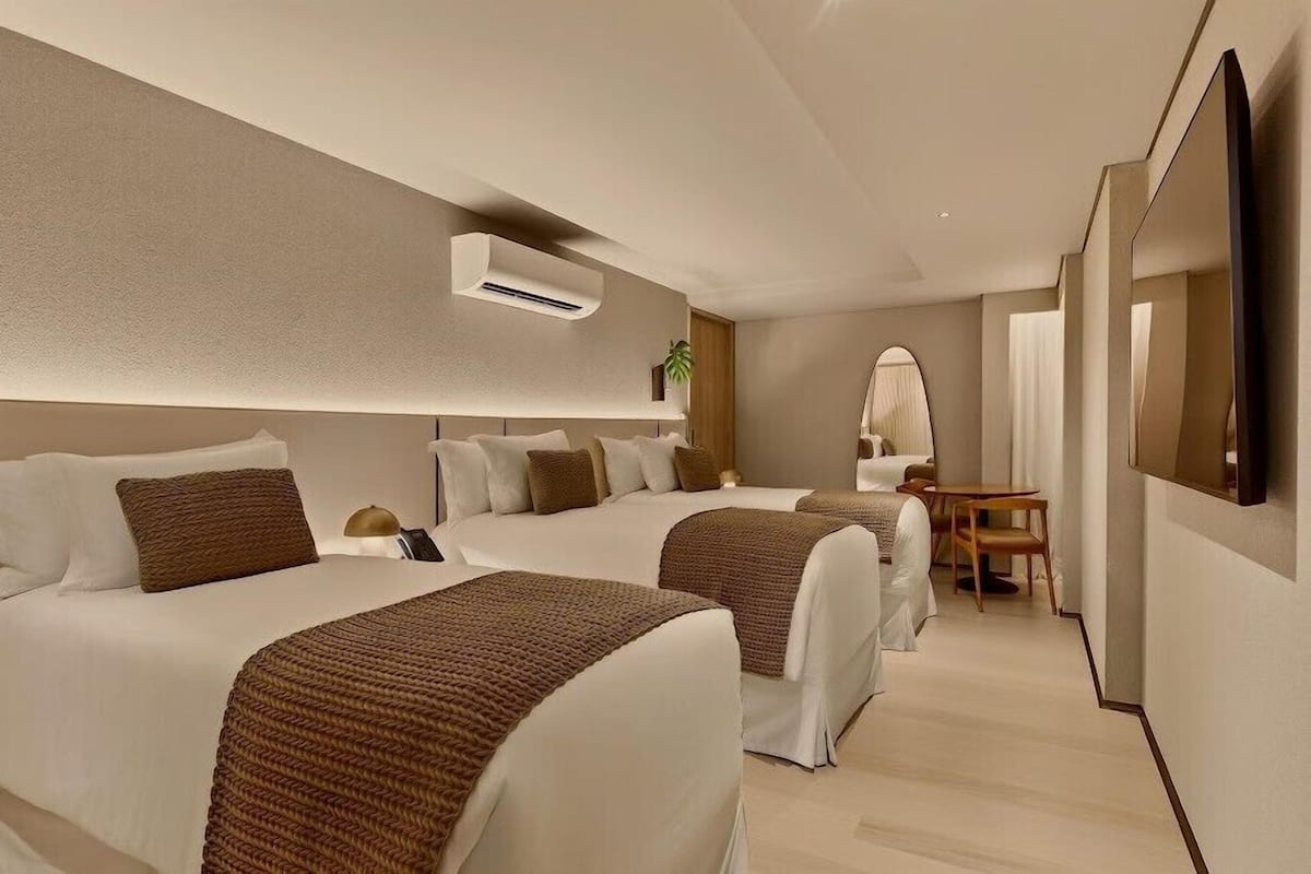 Quarto triplo premium, 3 camas de solteiro | Roupas de cama de algodão egípcio, roupas de cama premium