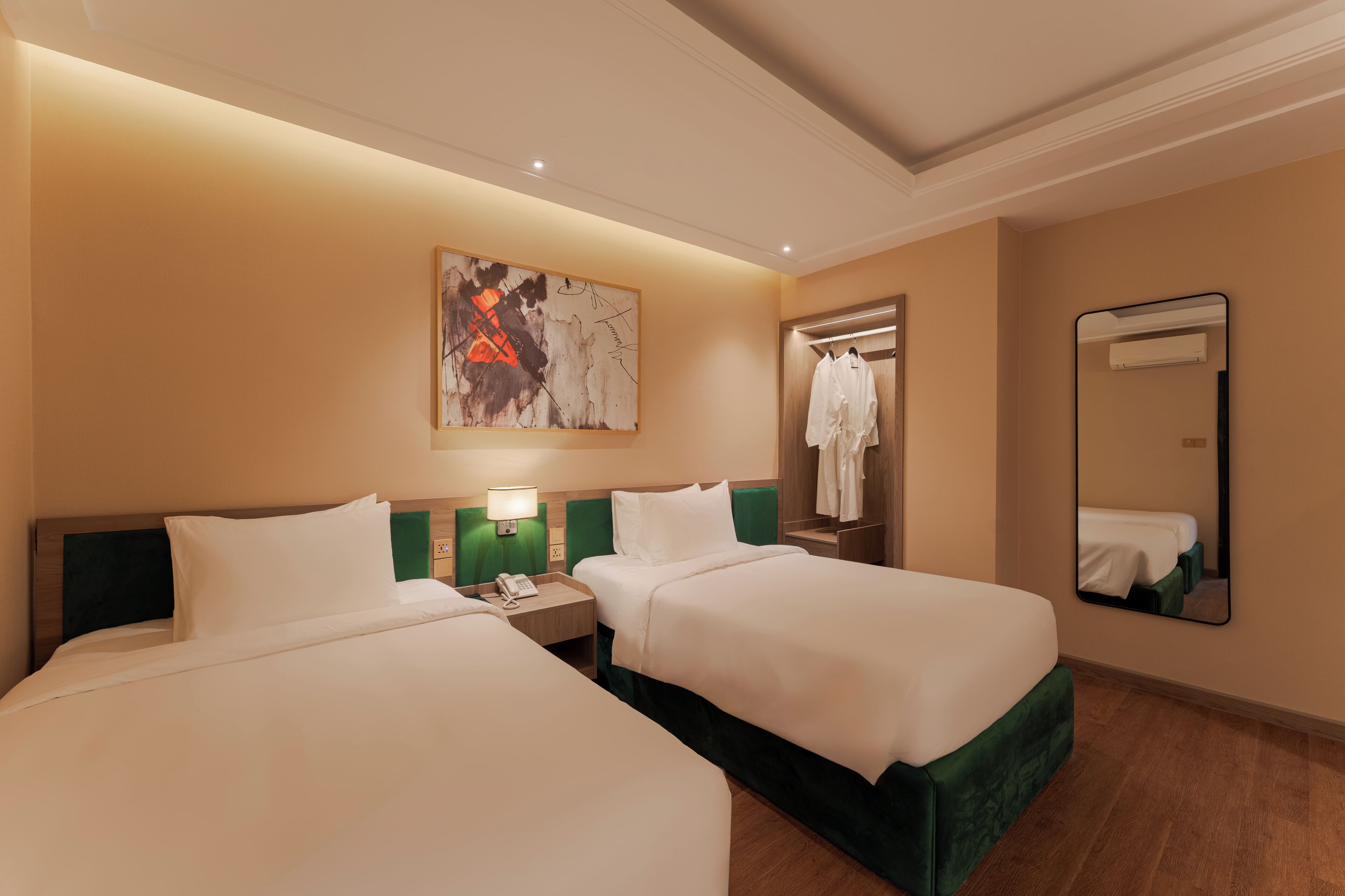 Quarto duplo luxo | Escrivaninha, Wi-Fi de cortesia