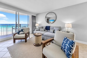 Apartamento em Condomínio Fechado, 1 cama king-size (Destin on the Gulf 707) | Sala de estar