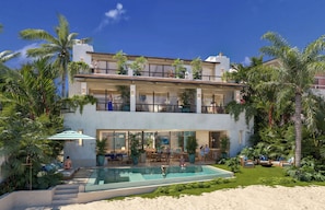 Vila, vista para a praia | Piscina | Piscina externa