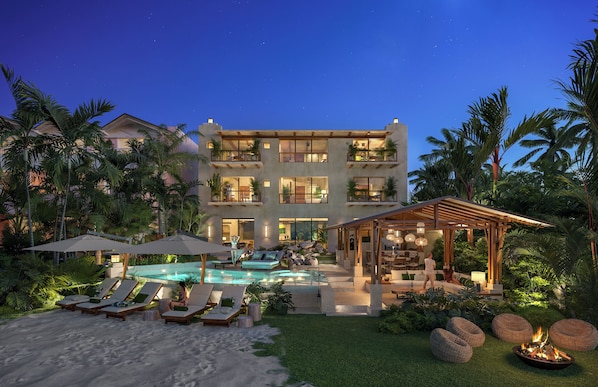 Vila, vista para a praia | Piscina | Piscina externa