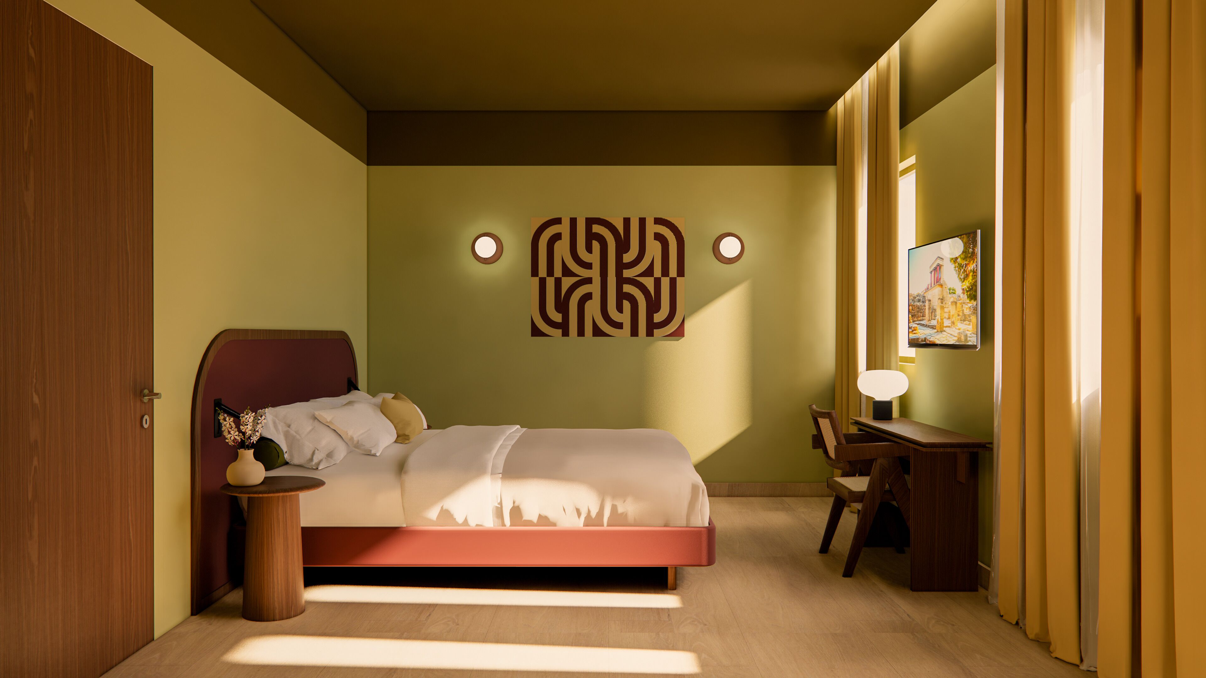 Quarto Duplo Deluxe, 1 cama king-size | Secretária, secretária adequada para computadores portáteis 