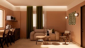 Apartamento Superior, cozinha | Sala de estar