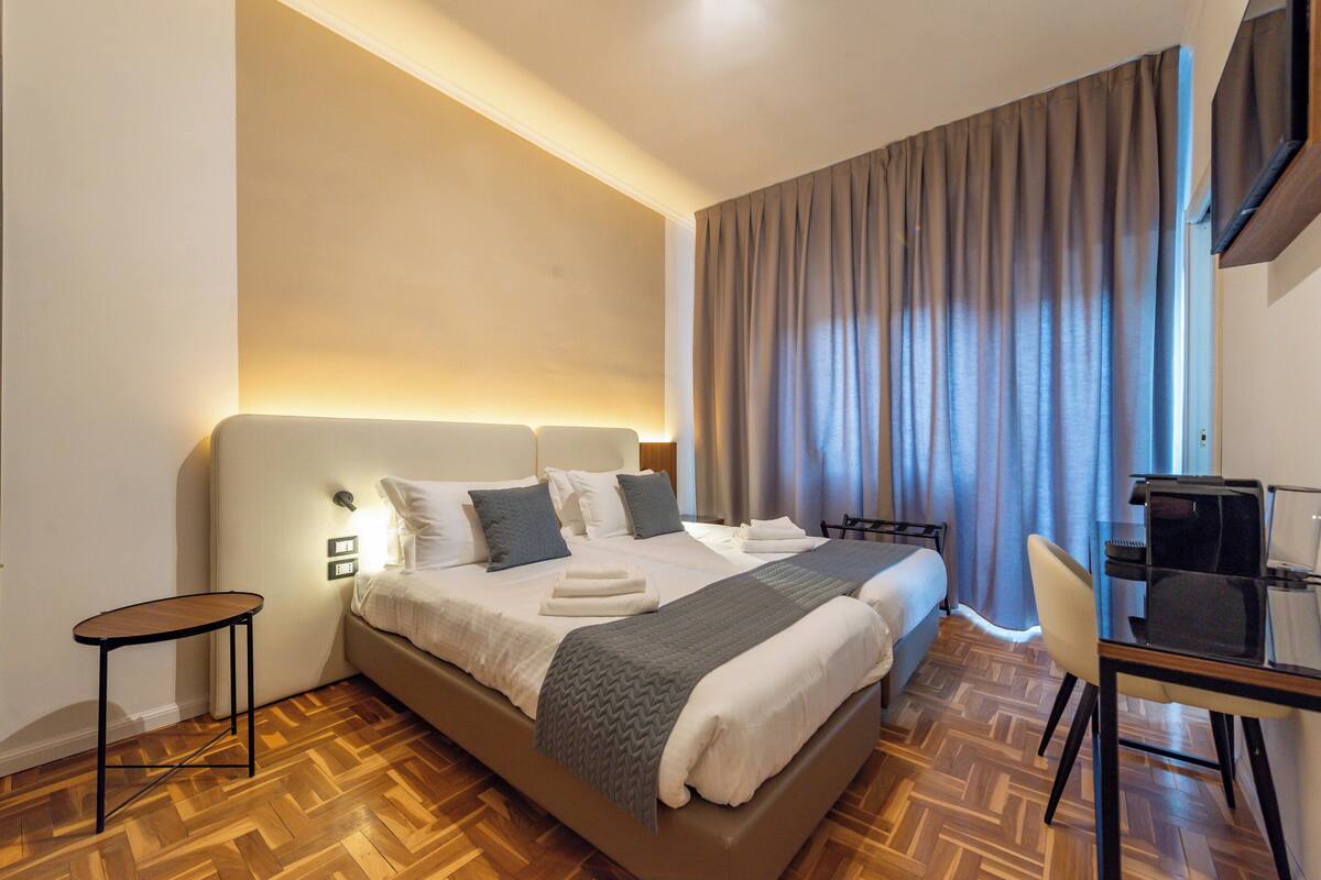 Quarto duplo, 2 camas de solteiro (1 Bedroom) | 1 quarto, roupa de cama