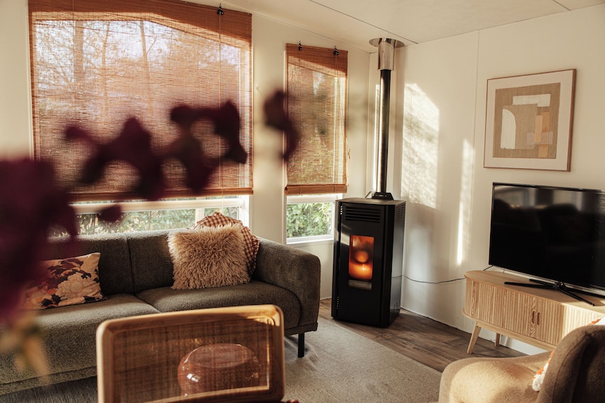 Boshuisje Van Loof Met Pelletkachel 4personen - Nunspeet