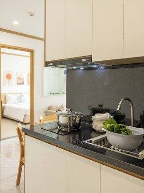 Quarto Duplo, 1 cama king-size | Cozinha privada