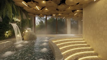 Sauna seca, banheira de hidromassagem, sauna a vapor