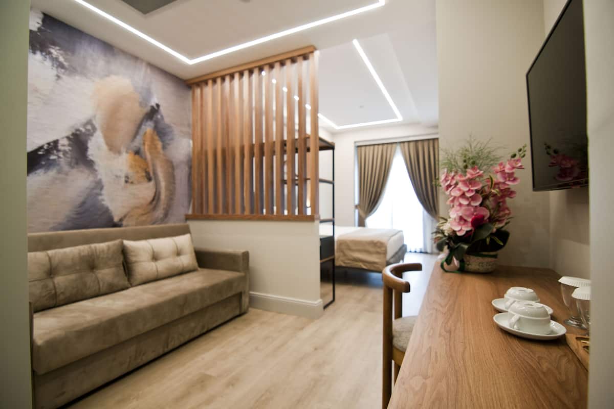 Suíte estúdio júnior | Área de estar | TV LCD 47 polegadas com canais via satélite