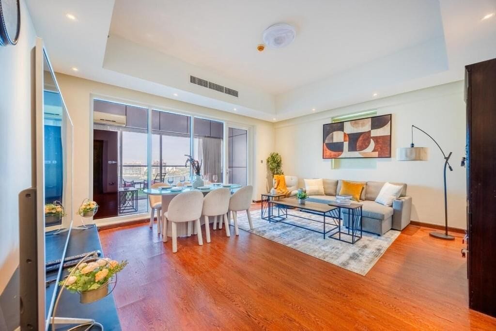 Apartamento Clássico, varanda, vista para a praia | Sala de estar
