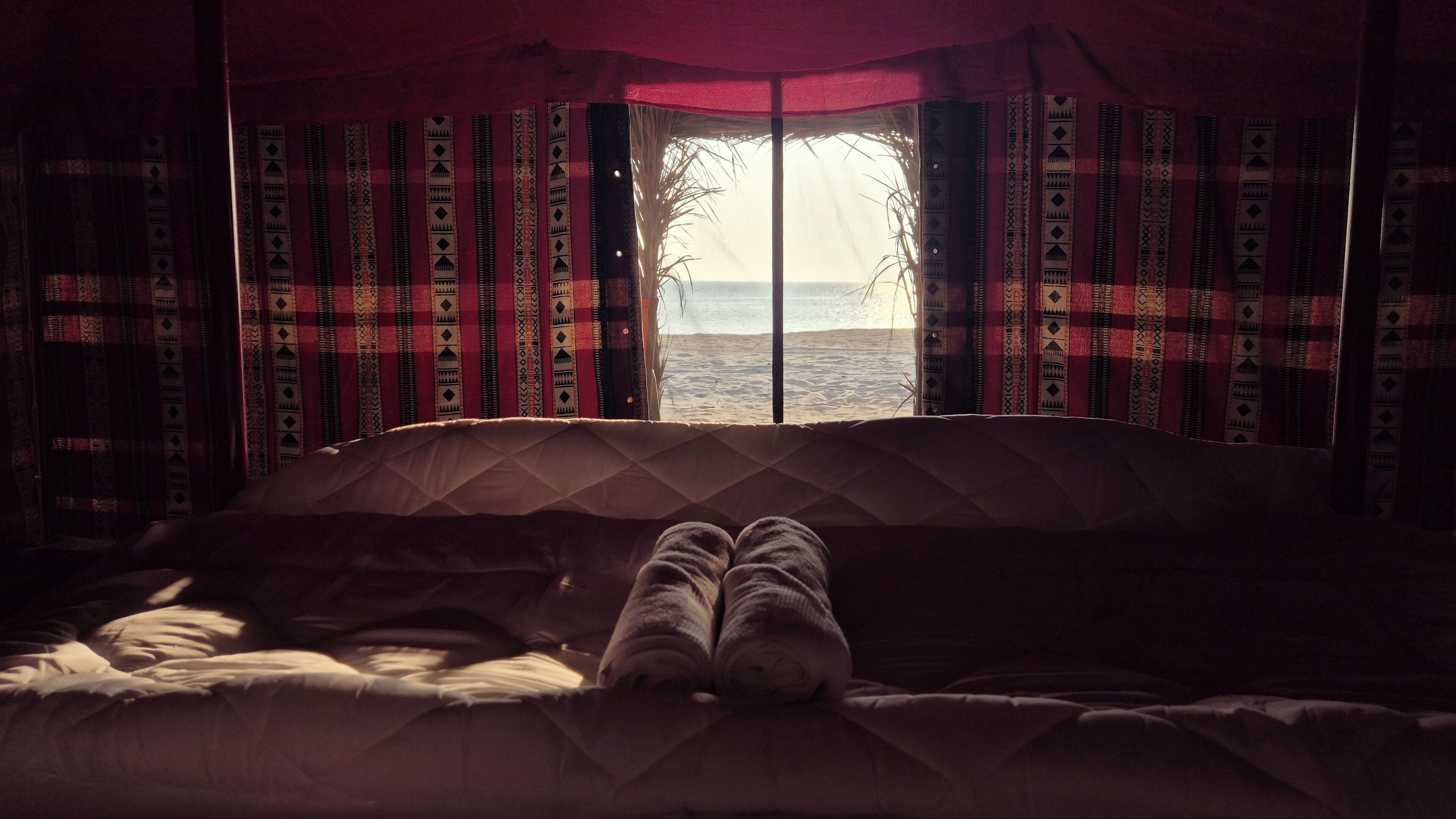 Tenda Tradicional, vista para o mar, junto à praia | Vista do quarto