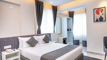 Quarto casal premium, 1 cama de casal, para não fumantes, vista para a cidade | Wi-Fi de cortesia