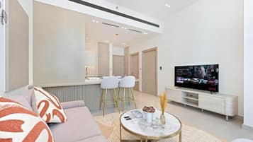 Apartamento, varanda, Vista para a cidade | Sala de estar
