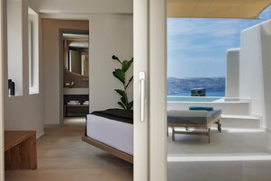 Junior Suite Sea View with Plunge pool | Roupa de alta qualidade, cofre no quarto, Wi-fi grátis 