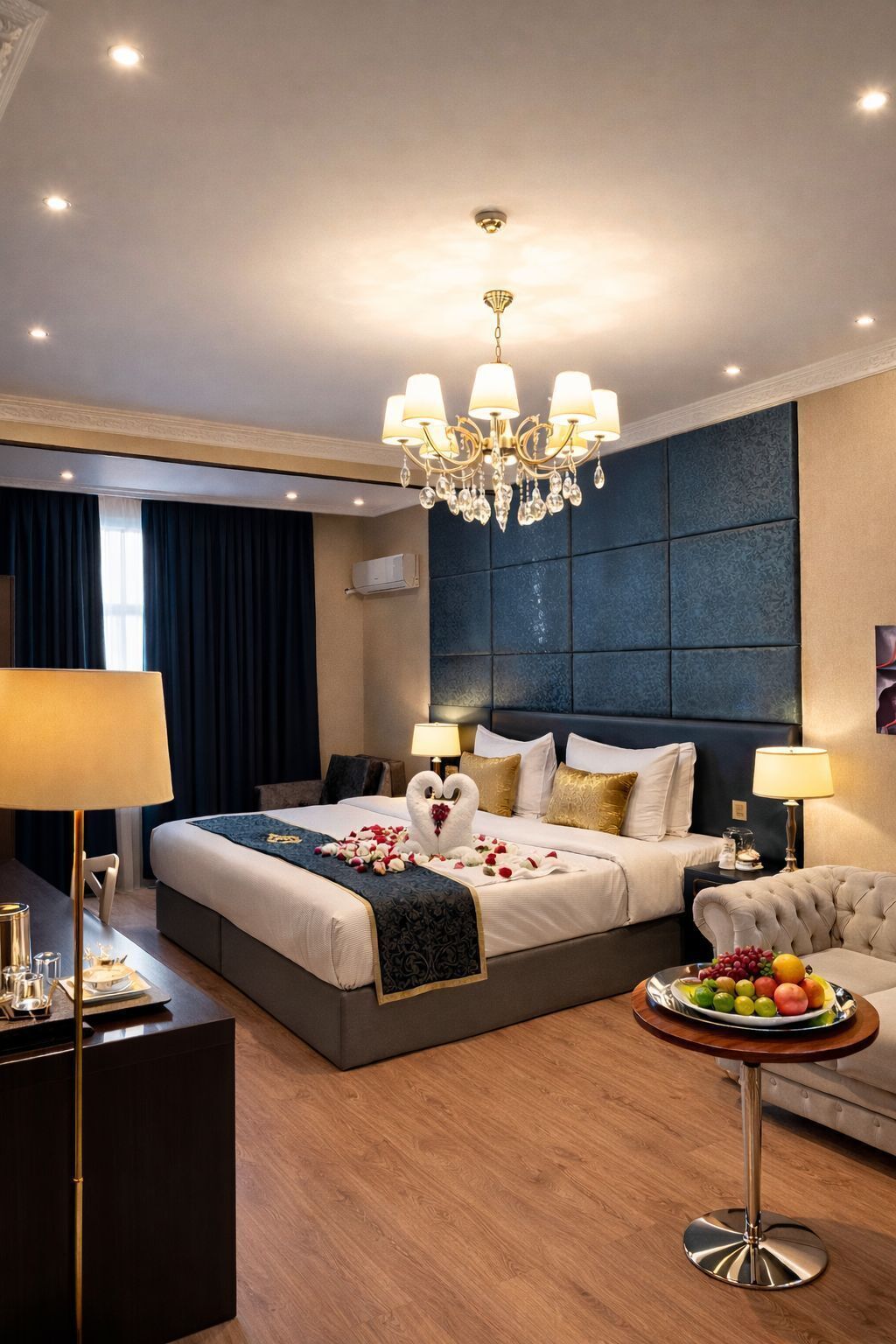 Roupa de alta qualidade, camas de colchão Select Comfort, minibar 