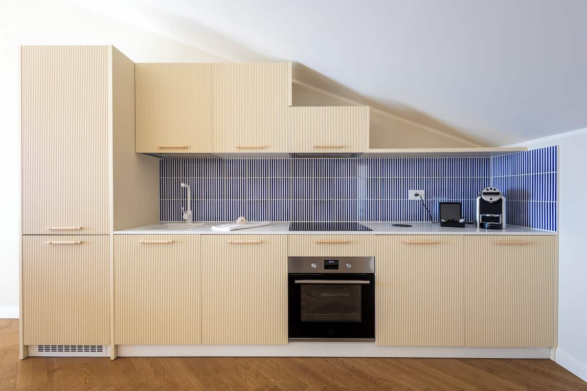 Estúdio Panorâmico, varanda, vista para o mar (Brezza) | Cozinha privada | Um frigorífico/congelador grande, uma placa de cozinha