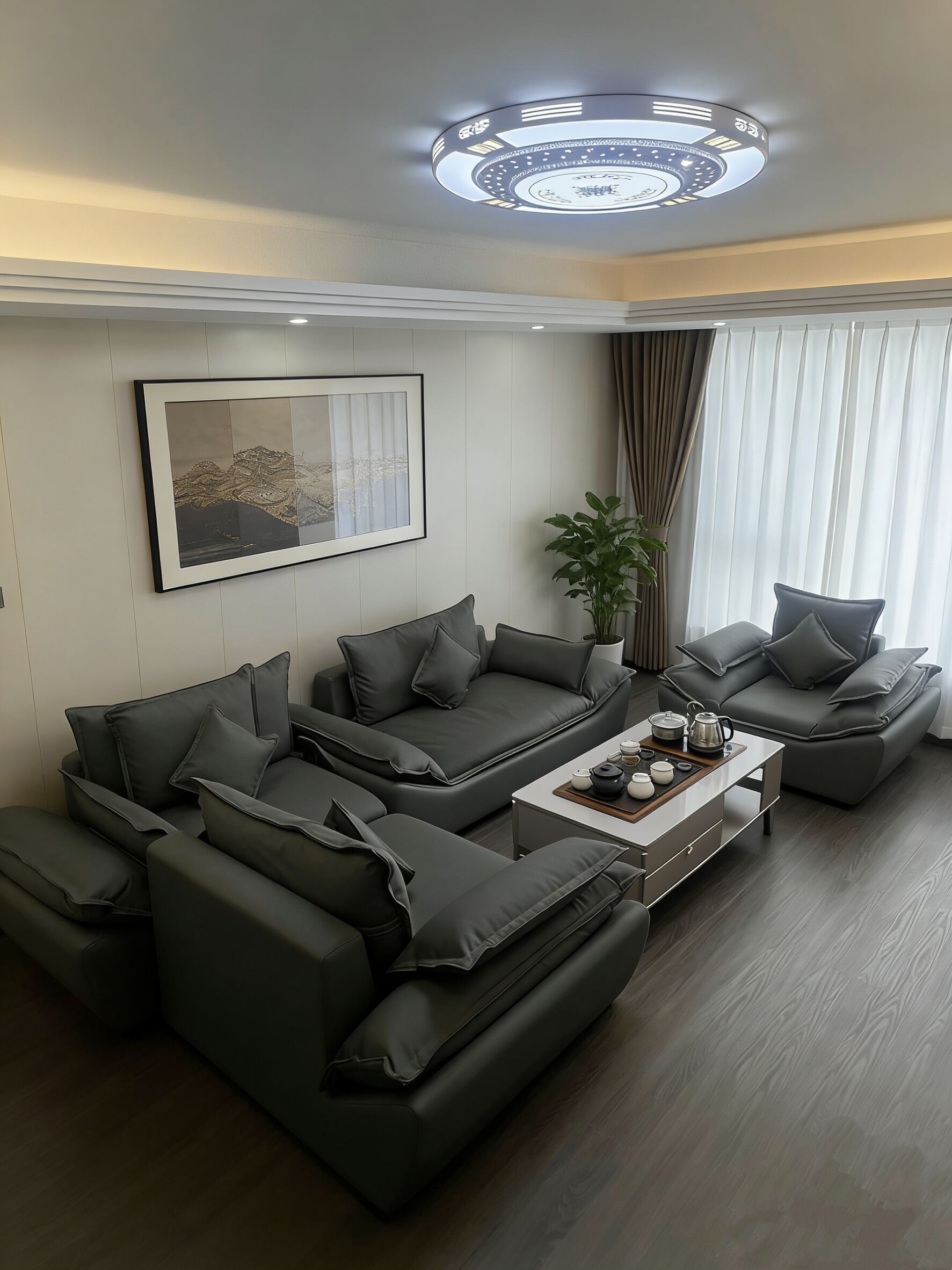 Quarto casal família, sacada, vista para a cidade | Área de estar | Monitores de computador, impressoras