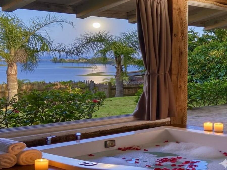 Suite Premium, lanai (alpendre havaiano), vista para a praia | Banheira de hidromassagem exterior