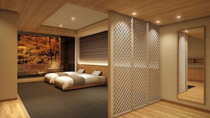 Quarto Twin Júnior, não fumadores (Suite with Open Air Bath, Shower Only) | Wi-fi grátis, roupa de cama fornecida