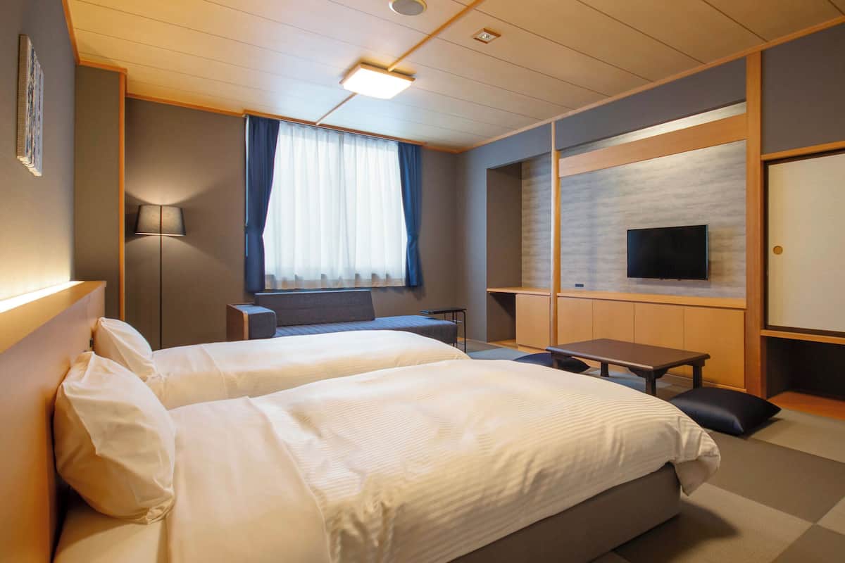 Quarto Twin Standard, não fumadores (Japanese Style, Indoor Bath) | Wi-fi grátis, roupa de cama fornecida