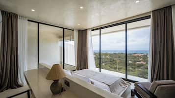 Villa, 2 quartos, piscina privativa, vista para o oceano | Cofre no quarto, cortinas/cortinados opacos, Wi-fi grátis