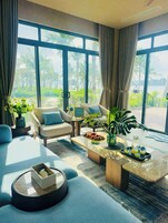 Villa Familiar, vista para o oceano | Sala de estar