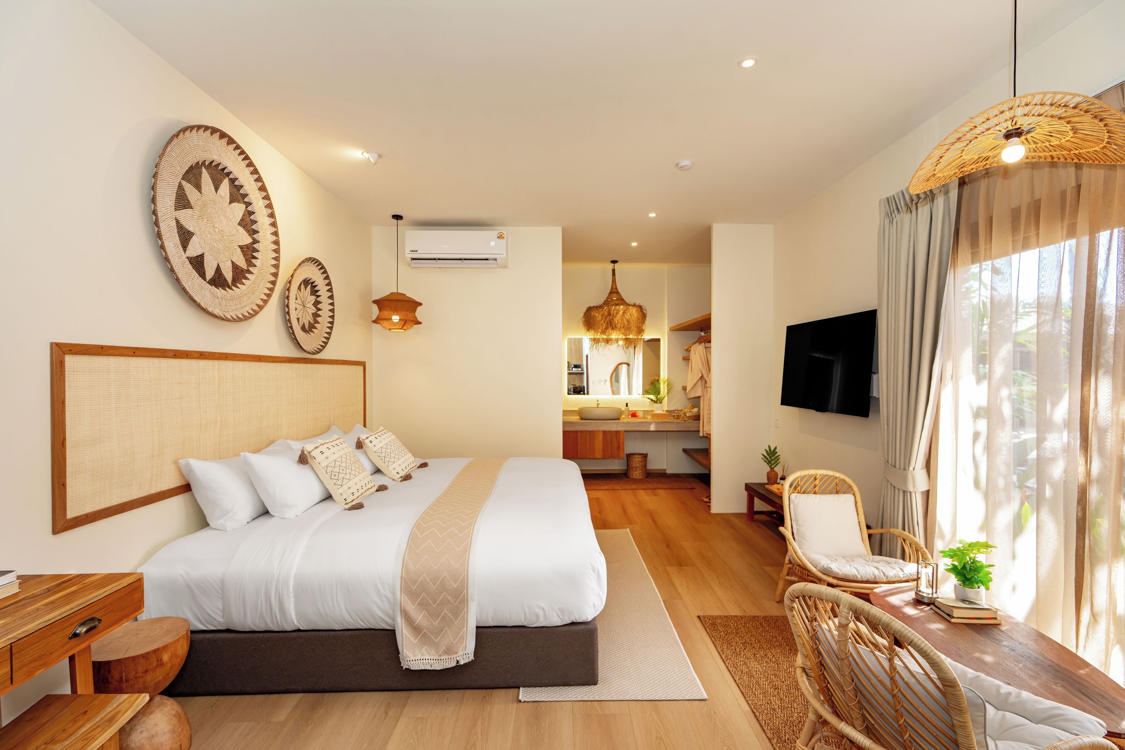 Cofres nos quartos, individualmente decorados