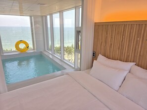 Quarto casal, vista para o mar | Roupas de cama premium, Wi-Fi de cortesia, roupa de cama