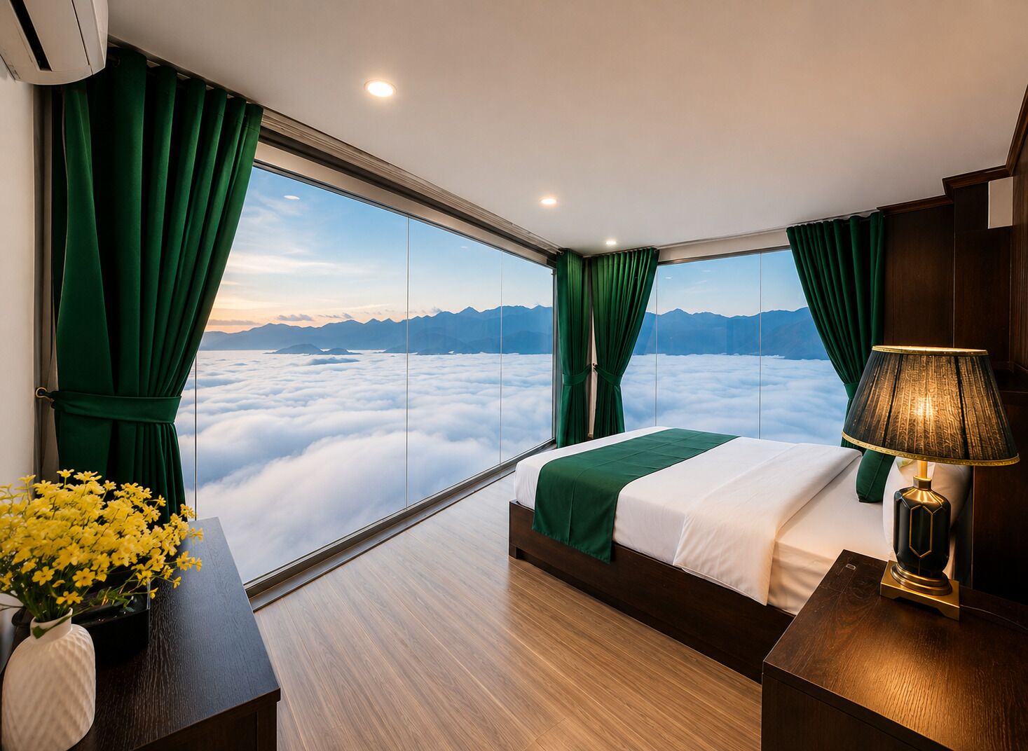 Quarto casal panorâmico, vista para a montanha | Vista para a montanha