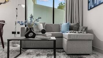 Apartamento, varanda | Sala de estar