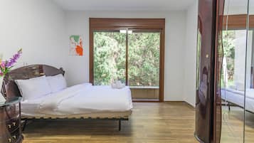 Apartamento de Luxo, 3 quartos, kitchenette, vista para o mar | Lençóis de algodão egípcio, roupa de alta qualidade