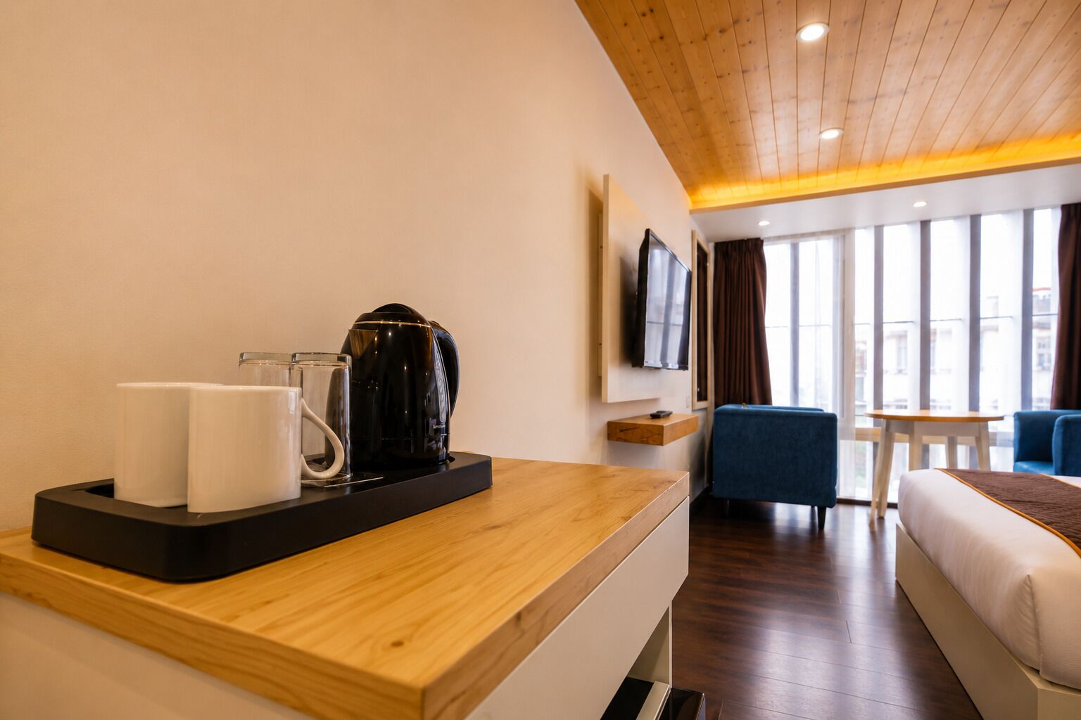 Quarto luxo, vista para a cidade