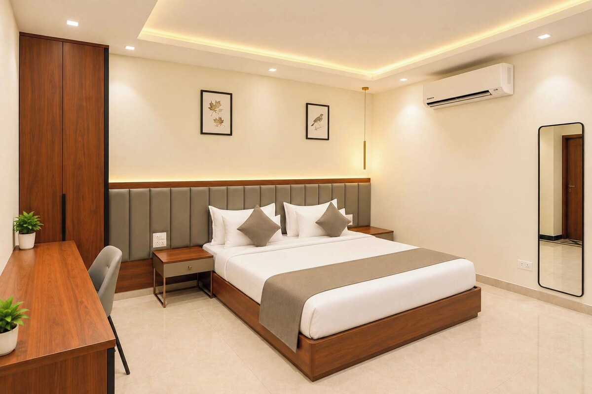 Quarto Duplo Executivo | Roupa de alta qualidade, Wi-fi grátis, roupa de cama fornecida 