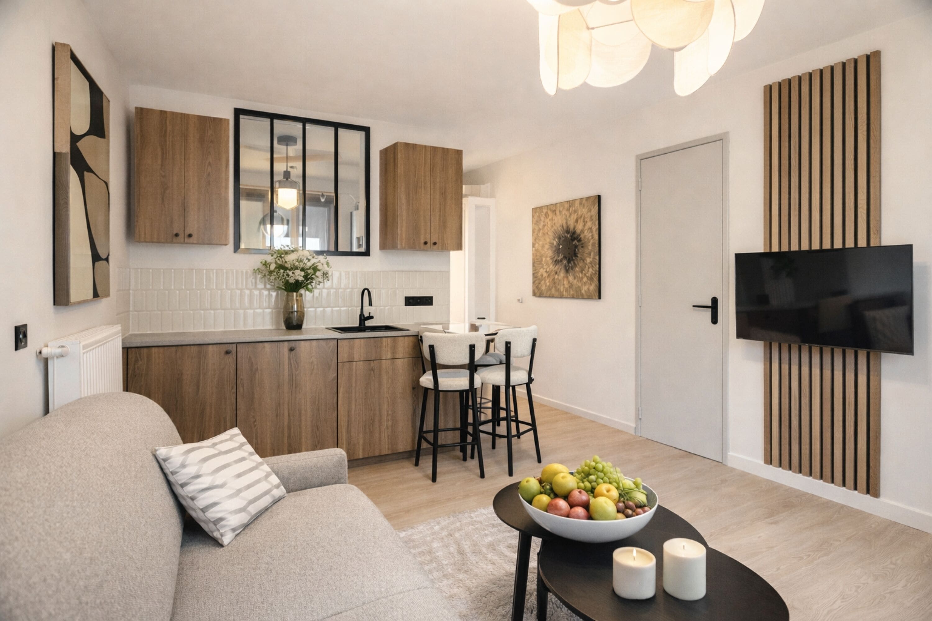 Apartamento, vista para a cidade | Área de estar