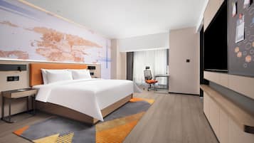 Quarto Duplo Empresarial, Vista para a cidade | Secretária adequada para computadores portáteis, Wi-fi grátis