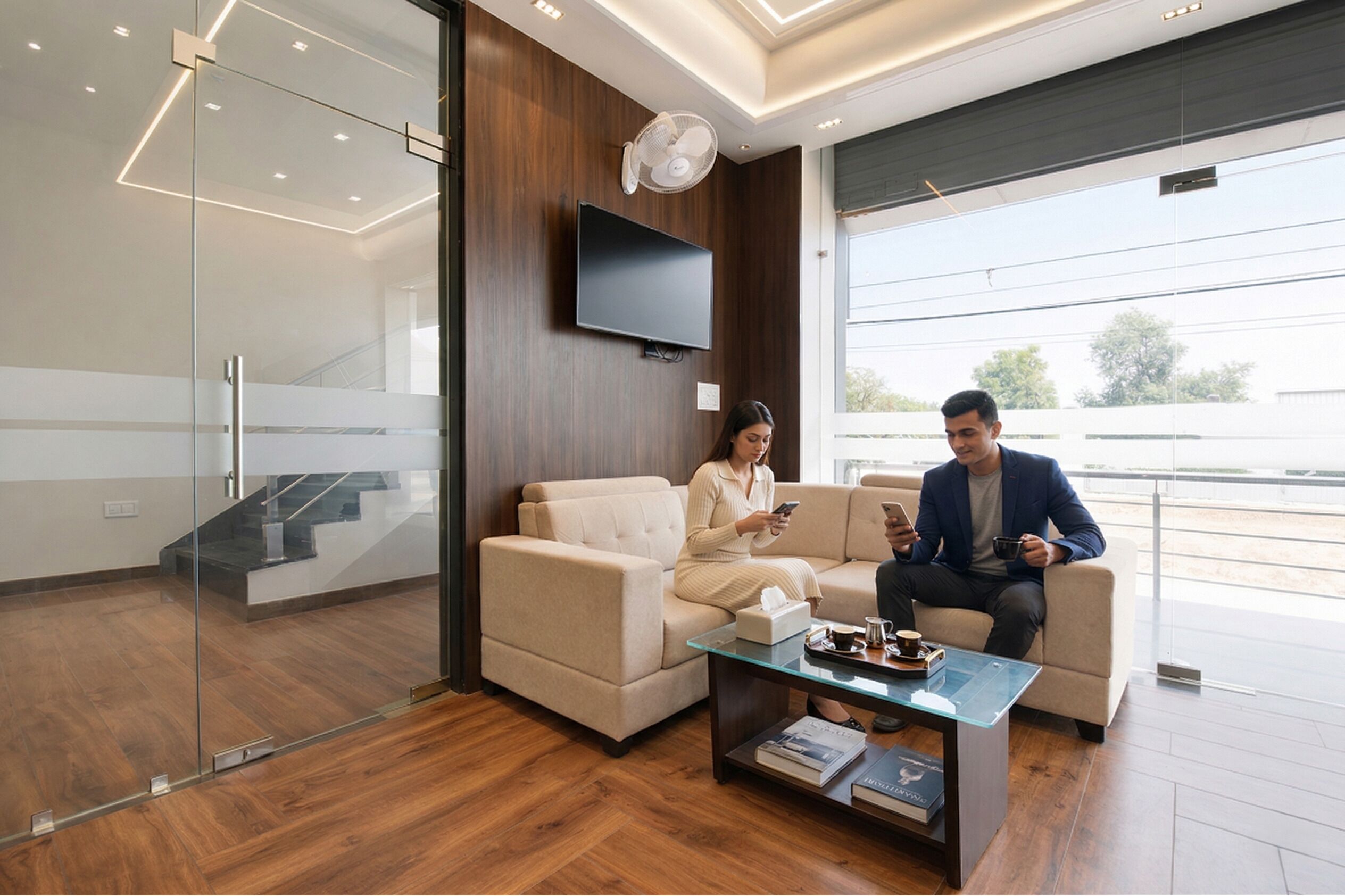 Área de estar no saguão